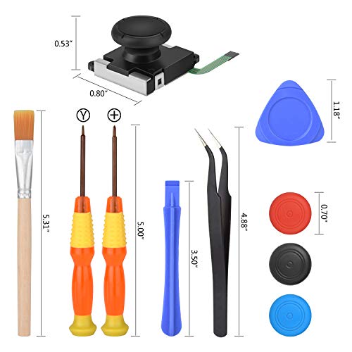 Assenic Joystick Replacement for Nintendo Switch Joycon, Joy con Drift Repair Kit. NS Joy-Con & Switch Lite Controller Analog Thumb Stick Parts, with Full Repair Tool(2 Pack).