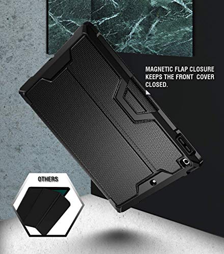 Poetic Explorer Case Designed for iPad 10.2 9th Generation (2021) / 8th Gen (2020) /7th Gen (2019) Case, Full Body Rugged Stand Folio Cover Case, Built-in Screen Protector and Pencil Holder, Black