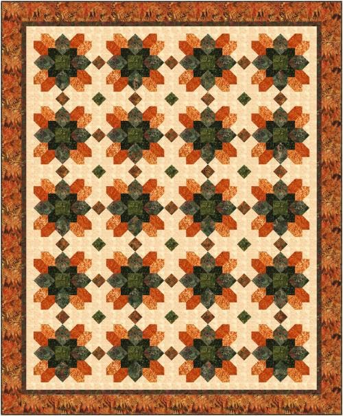 Hoffman Bali Batik Autumn Trail Fern, Fabric by The Yard (Fox)
