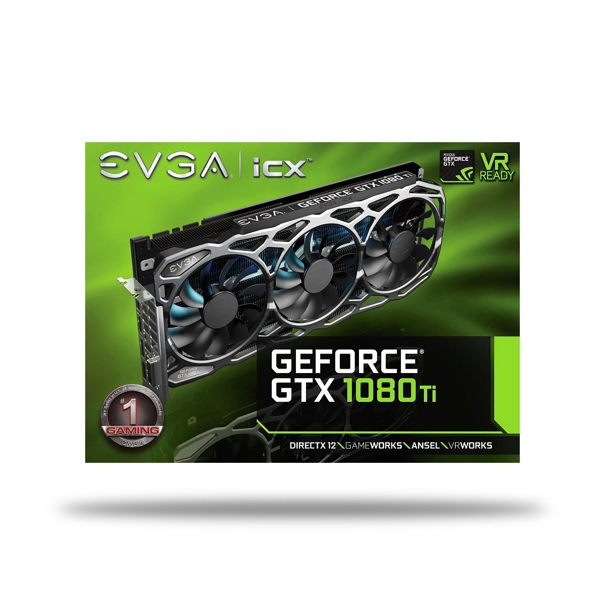 EVGA GeForce GTX 1080 Ti FTW3 Gaming, 11GB GDDR5X, iCX Technology - 9 Thermal Sensors & RGB LED G/P/M, 3X Async Fan Control, Optimized Airflow Design Graphics Card 11G-P4-6696-KR