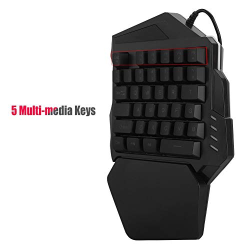 Single Hand Keyboard,HXSJ Mechanical Single Hand Gaming Keyboard 35 Keys Single Hand Keypad with FN Keys,Gaming Mini Keypad for Win 2000, Win XP/ME,Vista,Win/ 8, Androed, Linux, Apple, etc.