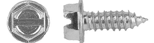 Clipsandfasteners Inc 500 License Plate Screws 1/4" (#14) X 3/4" Hex Head Zinc Tag Screws