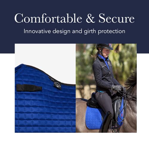 LeMieux Dressage Cotton Square Saddle Pad - English Saddle Pads for Horses - Equestrian Riding Equipment and Accessories (White - Small/Medium)
