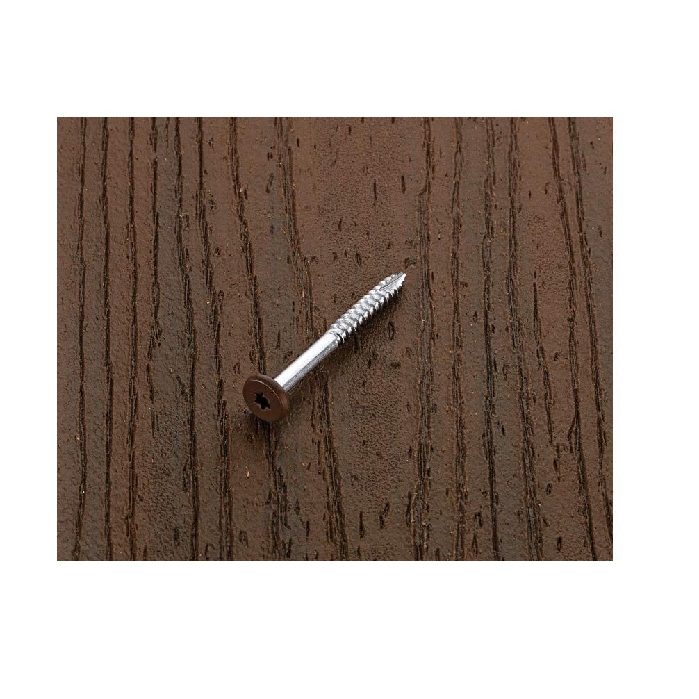 Headcote Stainless Steel Fascia Screws 9 x 1-7/8" T-20 Star Drive Java 100 Pieces