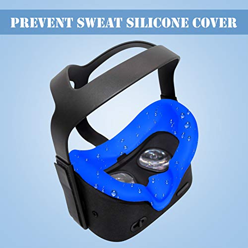4 Pieces Silicone Cover Eye Pad Compatible with Oculus Quest 2 Eye Cushion Cover Sweatproof Lightproof Accessories (Purple, Blue, Red, Green) (Purple, Blue, Red, Green)