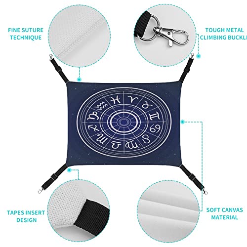 Black Star Constellation Disk Pet Hammock Bed Guinea Pig Cage Hammock Small Animal Hanging Bed for Ferret, Chinchilla, Puppy and Other Small Animals