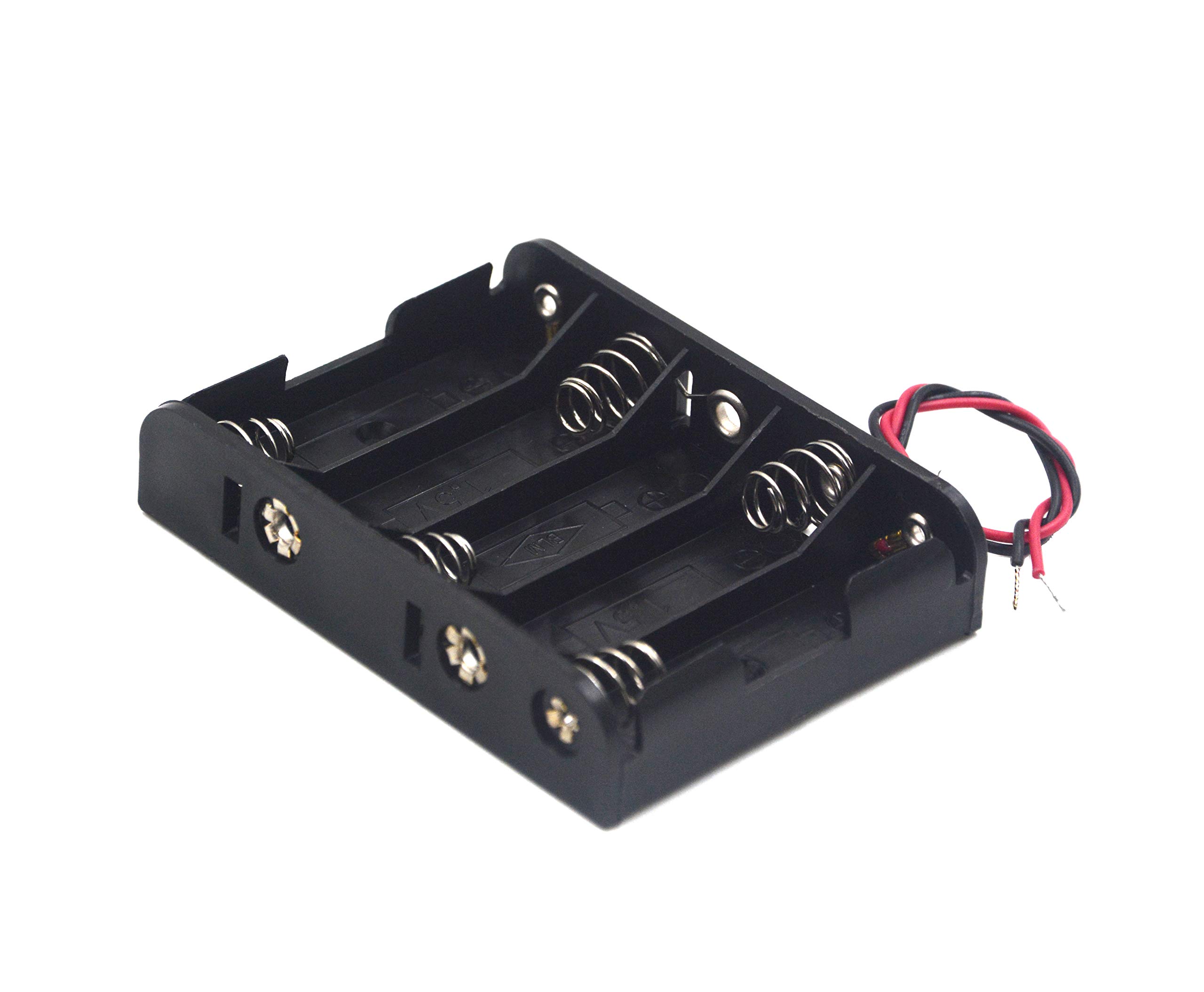 LampVPath (Pack of 2 5 AA Battery Holder, 5 AA Battery Holder with Leads, 5 AA Battery Holder with Wires