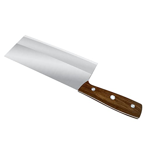 8Inch CHINESE CHEF'S KNIFE HEAVY DUTY VEGETABLE MEAT CLEAVER With Wood Handle