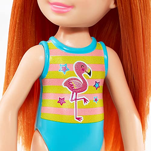Barbie Club Chelsea Beach Doll, Flamingo Bathing Suit