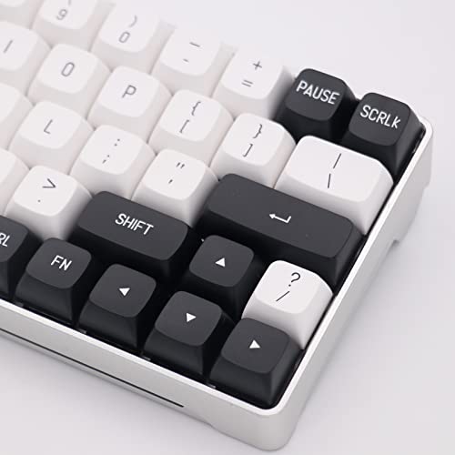 Black White Theme Keycap CSA Profile 150Keys Double-Shot Font PBT keycap for Wired USB Mechanical Keyboard