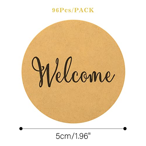 jijAcraft 96 Pcs - 2 inch Welcome Stickers, Kraft Stickers for Wedding Welcome, Round Paper Sticker for Wedding Party Favor Welcome Guests Labels