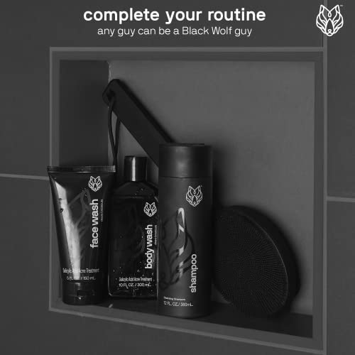 Black Wolf- Men’s Face Scrub - 3 Fl Oz - Walnut Shells and Bamboo Stem Exfoliate and Smooth Your Skin- Hydrating Sugar Technology Blend Helps Moisturize Your Skin, For all Skin Types