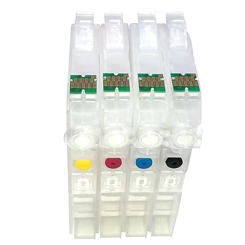 BJ-INK 802 812XL T802 T812XL Sublimation Ink Cartridges, Empty Refillable Ink Cartridges with Chip Compatible withWF-3820 WF-3825 WF-4830 WF-4835 WF-7840 WF-7820 EC-C7000 Printers (4PCS with Chip)
