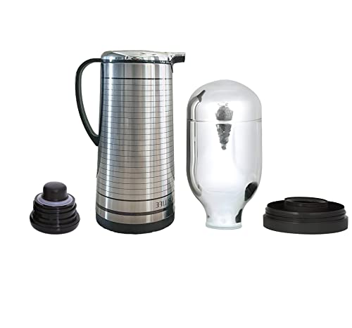 Bright Stainless Steel insulated Vacuum Flask Thermos, Keeps Hot/Cold water up to 20 Hours, Stainless Steel Double Wall Vacuum Glass Themros (1.6L)