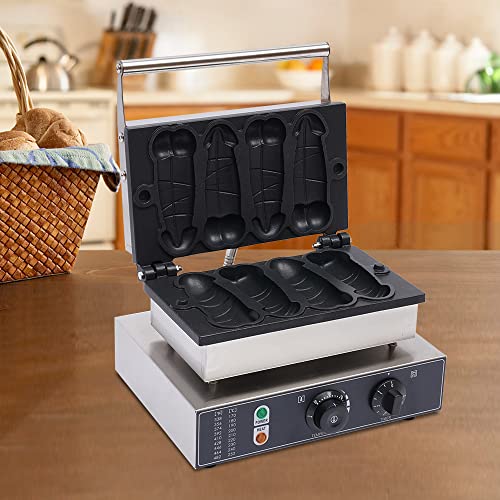 BEYANEE Commercial Waffle Maker,Belgian Waffle Maker 1600W 110V,Electric Waffle Maker Machine Stainless Steel, Waffle Maker for Hotel Restaurant Bakery Coffee Shop