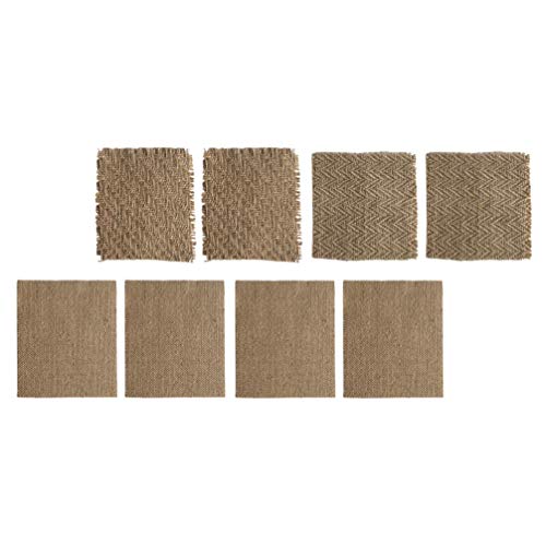 Cabilock Car Coasters Linen Placemats 8Pcs Linen Coasters Retro Square Placemats Farmhouse Cup Mat Decorative Table Mat Drink Hot Pads for Dining Room Kitchen Jute Placemat Car Cup Coasters