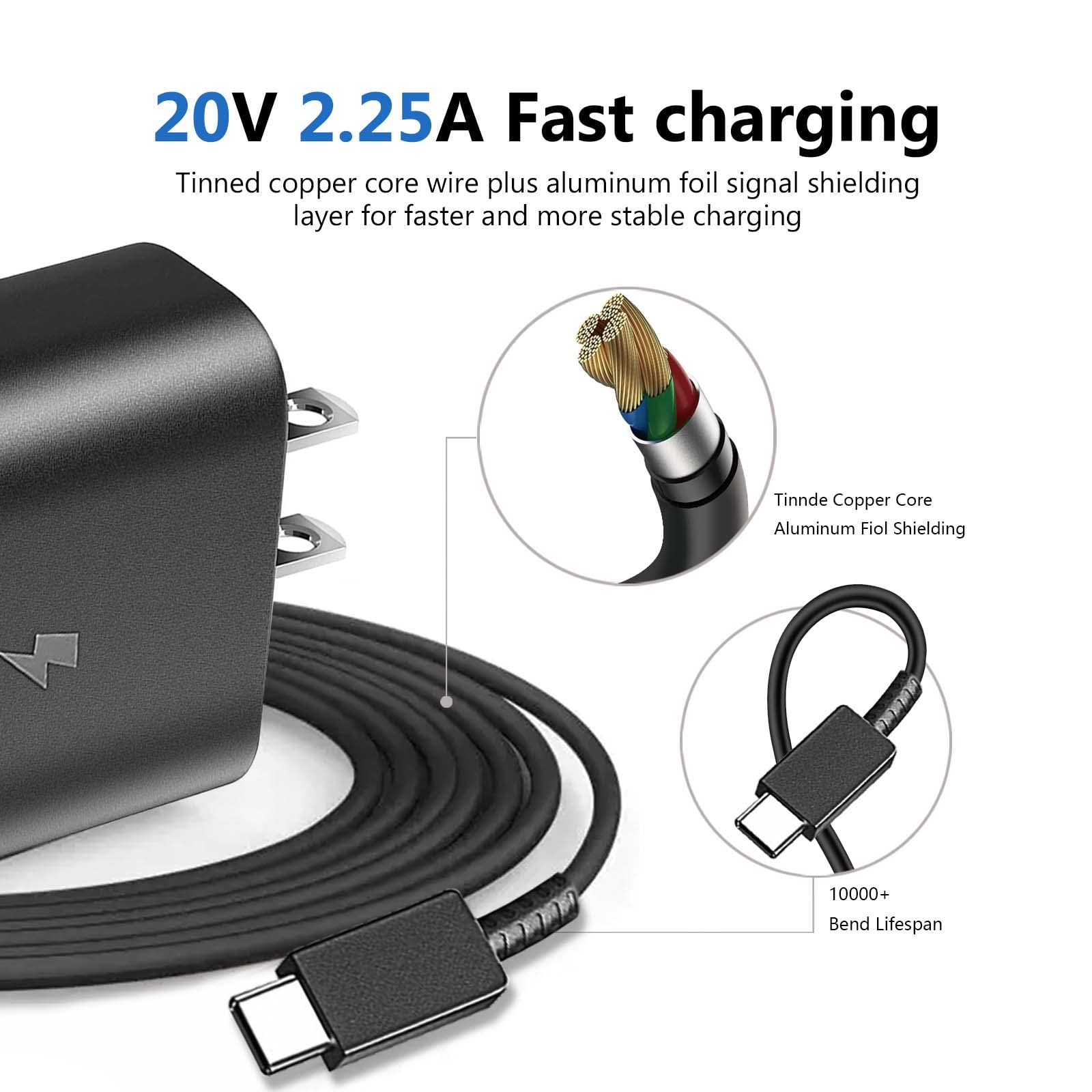 45W Samsung Fast Wall Charger Type C, USB C Phone Charger Charging Cable for Samsung Galaxy S23 Ultra/S23/S23+/S22 Ultra/S22/S21/S20, Galaxy Tab S8/S8 Ultra/Galaxy Z Fold 4/Z Flip 4/Z Fold 3