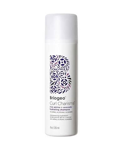 Briogeo Curl Charisma Rice Amino + Avocado Hydrating Shampoo, Define and Moisturize Wavy, Curly, and Coily Hair,Sulfate-free, Anti-Frizz, Hydrating Cleanse, Vegan, Cruelty-Free, 8 fl oz