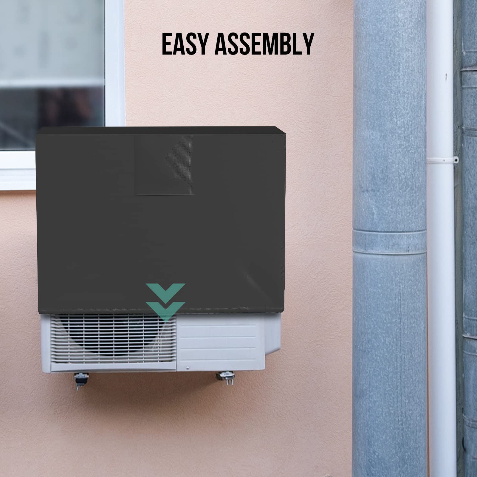 BEWAVE Split Air Conditioner Cover for Outside Compressor Units Waterproof AC Cover with Vent Hole for Outdoor Mini Split System AC Unit Fits up to 37.8 x 16.5 x 32.6 inches