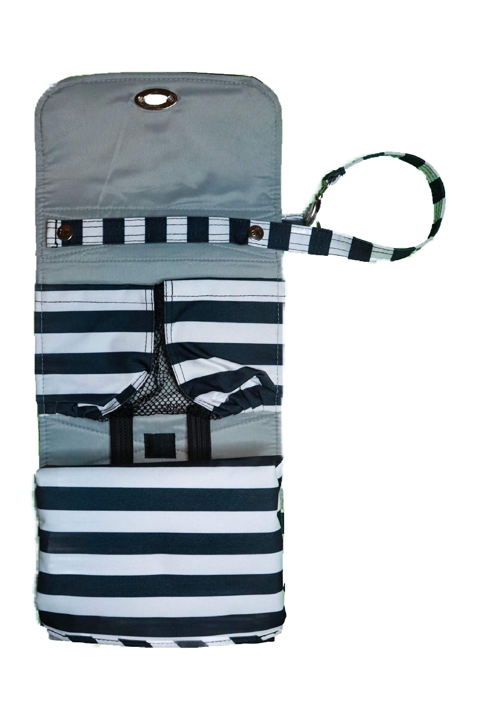 LillyBit Uptown Diaper Clutch (Black and White Stripes)