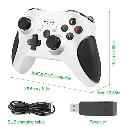 ASUNCELL Wireless Controller for Xbox One Xbox Series X|S gamepad Wireless video Wireless Controller with Dual Vibration game controller Wireless Xbox USB Gamepad Joypad Controller with Windows7/8/10/11,White