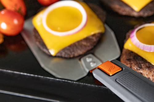 Blackstone 5294 Foldable 2 Piece Hamburger Spatula Flipper and 1 BBQ Tong-Flex Fold Model Stainless Steel-Easy to Carry and Clean Griddle Accessories Tool Set, Black, Orange