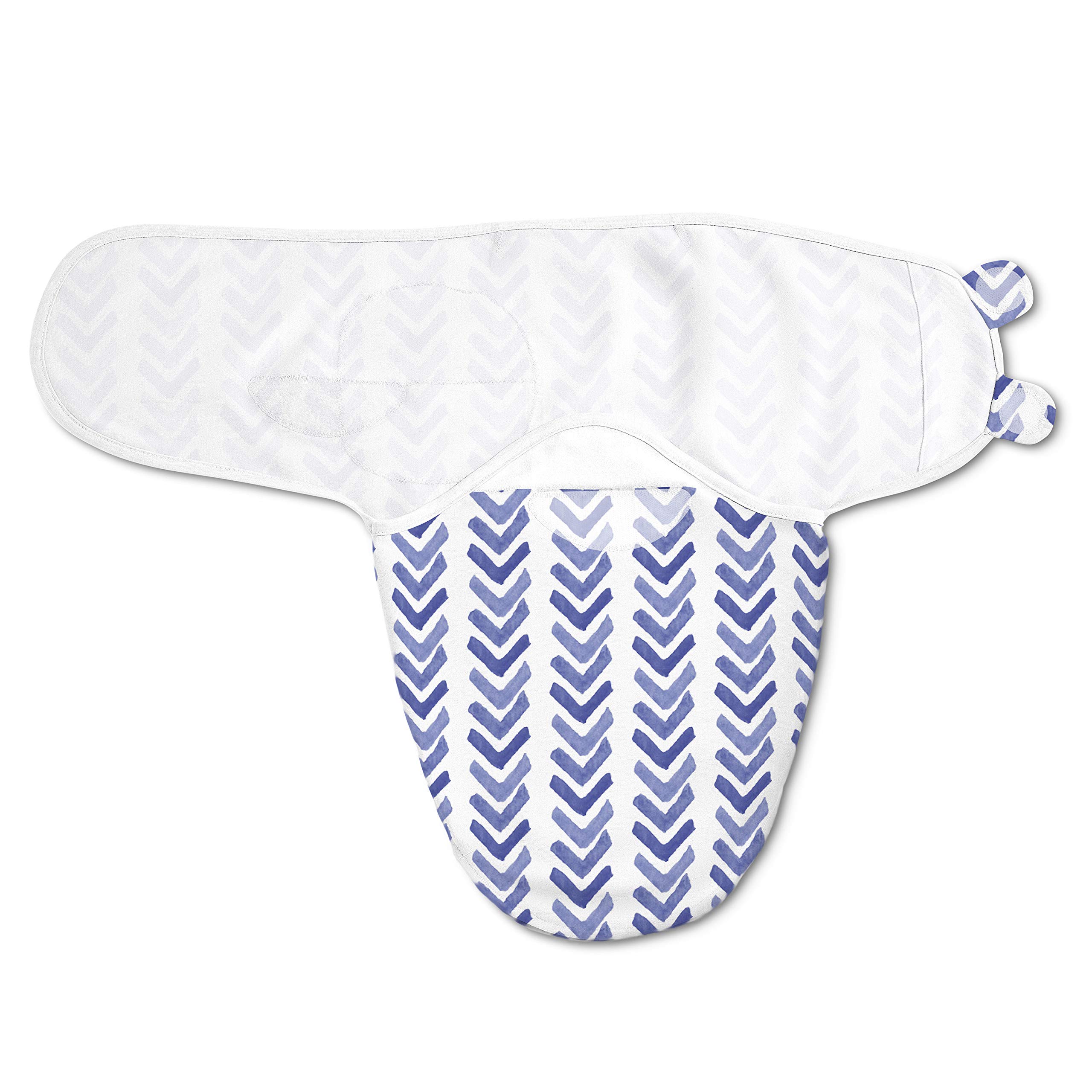SwaddleMe Luxe Easy Change Swaddle β Size Small/Medium, 0-3 Months, 2-Pack (Water Color Indigo)