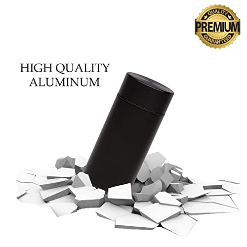 Stash Jar β Airtight Smell Proof Jar Aluminum Storage Container. Waterproof Weed Accessories Durable Multi-Use Portable Weed Jar. Herb Tobacco Spices Container Screw-Top Lid Lock Odor β Black (1)