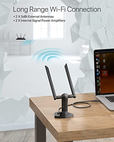 BrosTrend Linux WiFi Adapter for Ubuntu, Mint, Kali, Debian, Lubuntu, Xubuntu, Mate, Zorin, PureOS, Raspberry Pi 2+, Windows 11, 1200Mbps, 5GHz/2.4GHz, Long Range 2X5dBi Antennas, USB3.0