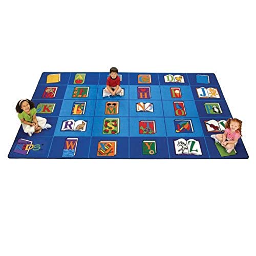 Carpets for Kids 2607 Reading by The Book Seating Rug 7ft 6in x 12ft Rectangle Multicolor Blue
