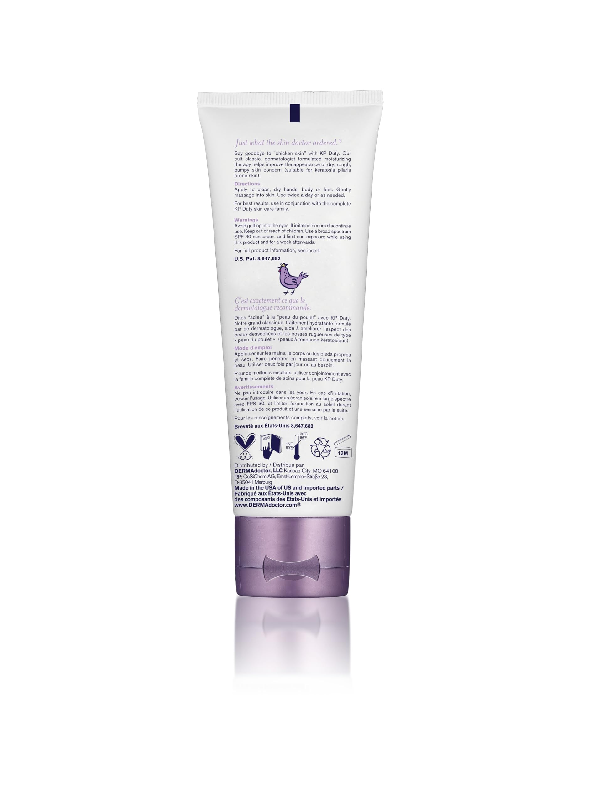 DERMAdoctor KP Moisturizing Lotion The Original Dermatologist Formulated Body Cream for Keratosis Pilaris, Treats Dry, Rough, and Bumpy Skin, Strawberry Legs Treatment, 10% AHAs + PHAs - 4 oz