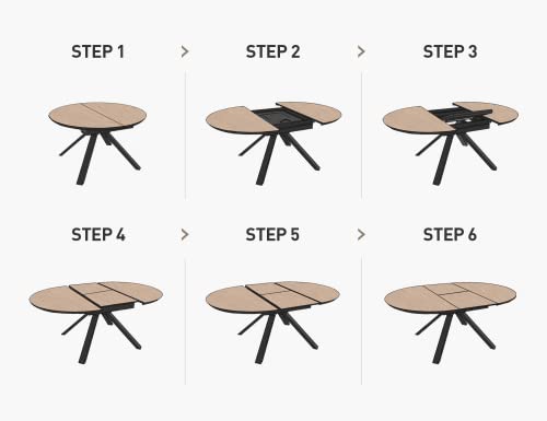 Acanva Extension Oval/Round Dining Table for 6, Expandable Butterfly Leaf & Sturdy Base, Suit for Kitchen, Living Room & Apartment, 51.2βW(+19.7β) x 51.2βD x 30.1βH, Light Oak