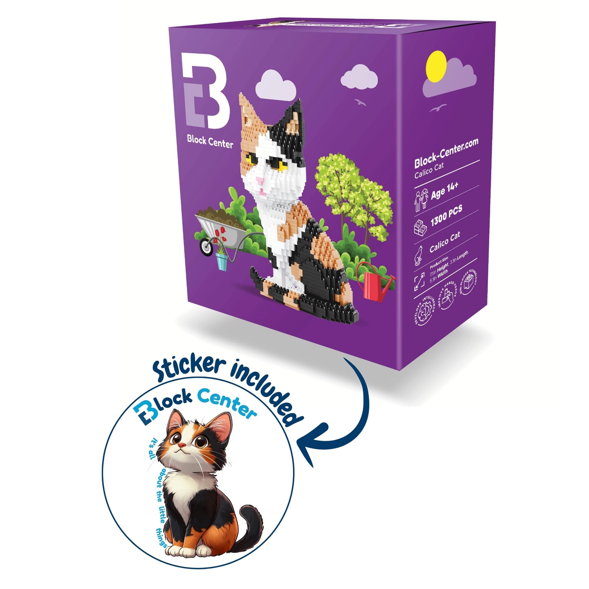 BLOCK CENTER Dachshund Dog 2024 Edition 3D Puzzle 2100 Pieces Building Blocks Set - Mini Block Gift Kit for Kids and Adults (Calico)