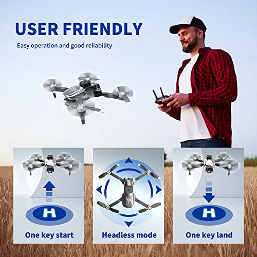 Brushless Motor Drone with Camera-4K FPV Foldable Drone with Carrying Case,2 batteries provide a total of 40 mins of battery life,120° Adjustable Lens,One Key Take Off/Land,Altitude Hold,360° Flip,Toys Gifts for Kids and Adults,Upgrade WiFi Transmission,O