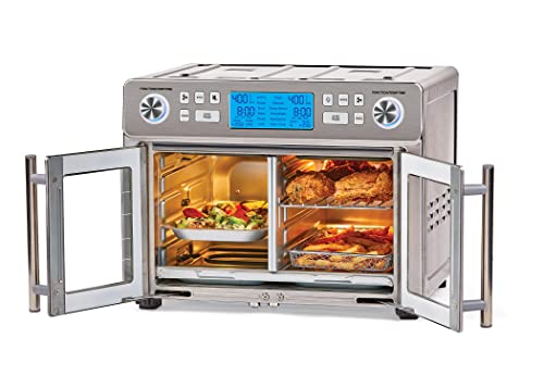 Emeril Lagasse Everyday French Door 360 Air Fryer, 25-QT Capacity, Dual Temperture Zone cooks 2 different ways, Stainless Steel
