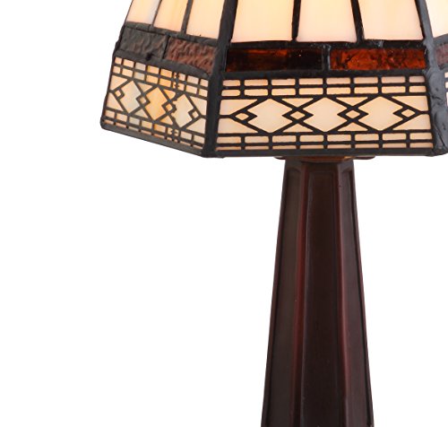 JONATHAN Y JYL8016A Carter Tiffany-Style 12" LED Table Lamp Tiffany,Traditional for Bedroom, Living Room, Office, College Dorm, Coffee Table, Bookcase, Bronze