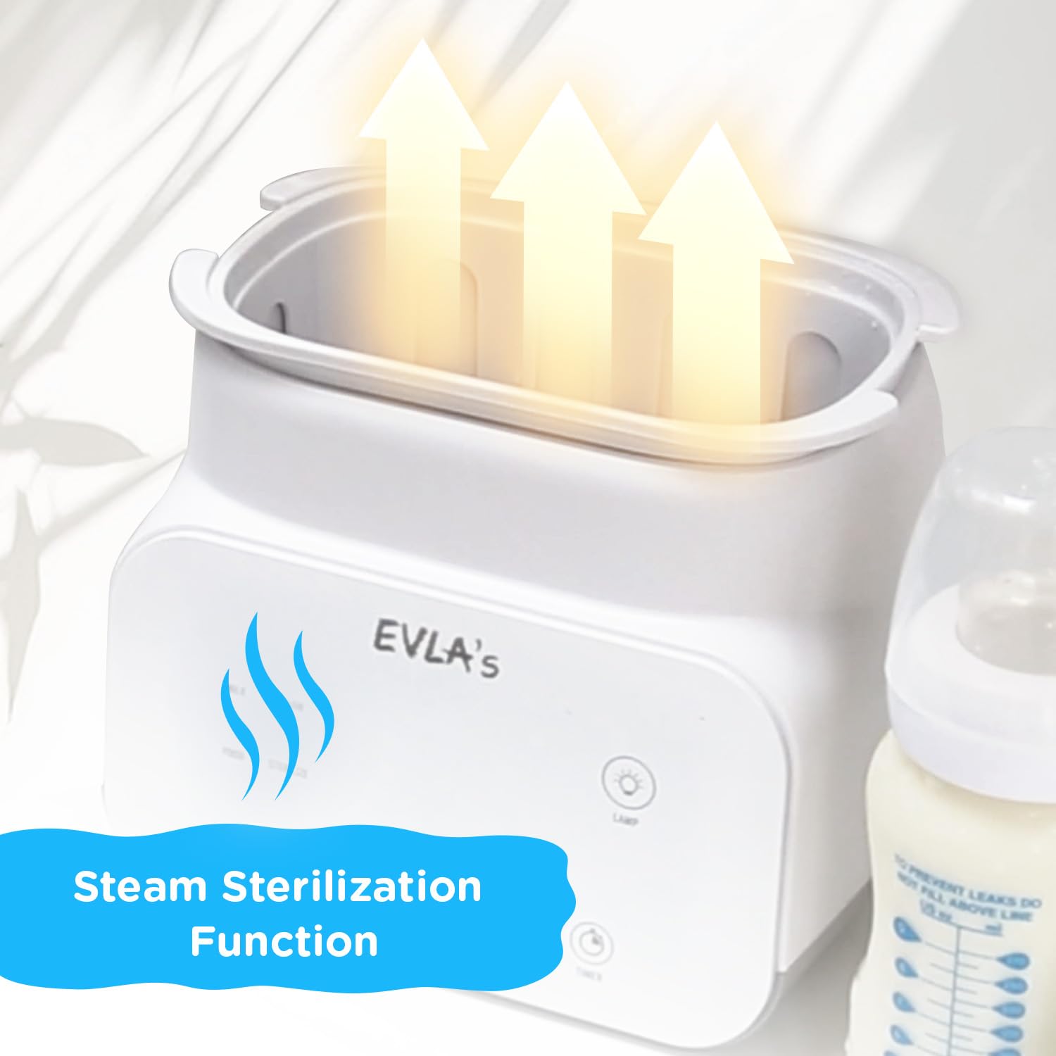 EVLA’S Baby Bottle Warmer, Multi-Function Feeding Bottle Warmer, Fast and Accurate Breastmilk and Formula Milk Warmer with Timer, Defrost, Keep Warm, Baby Food Jar Heating Functions, White