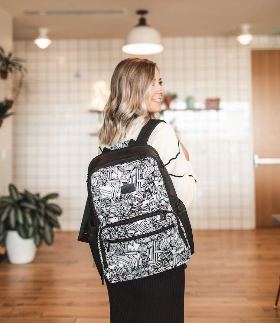 JuJuBe Zealous Diaper Bag Backpack and Fashionable Travel Bag with 9 Pockets
