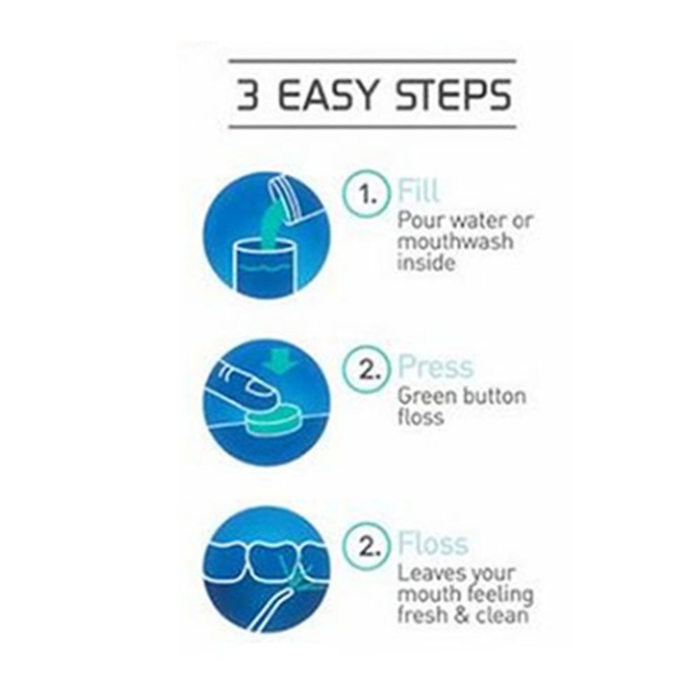 Portable Care Liquid Flosser, Cordless Travelling Liquid Jet Air Technology Dental Oral Irrigator or Air Flosser Liquid Pick for Teeth and Brace Cleaning White