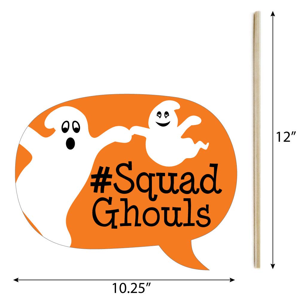 Big Dot of Happiness Spooky Ghost - Ghost Photo Props - Ghost Photo Booth Props - Halloween Party Photo Booth Props - Halloween Cutouts - Halloween Decorations- Fall Photo Booth Props - 10 Piece