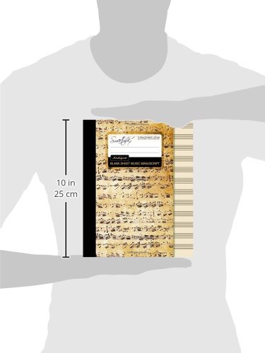 Blank Sheet Music: Music Manuscript Paper / Staff Paper / Musicians Notebook [ Book Bound (Perfect Binding) * 12 Stave * 100 pages * Large * Antique ] (Composition Books - Music Manuscript Paper)