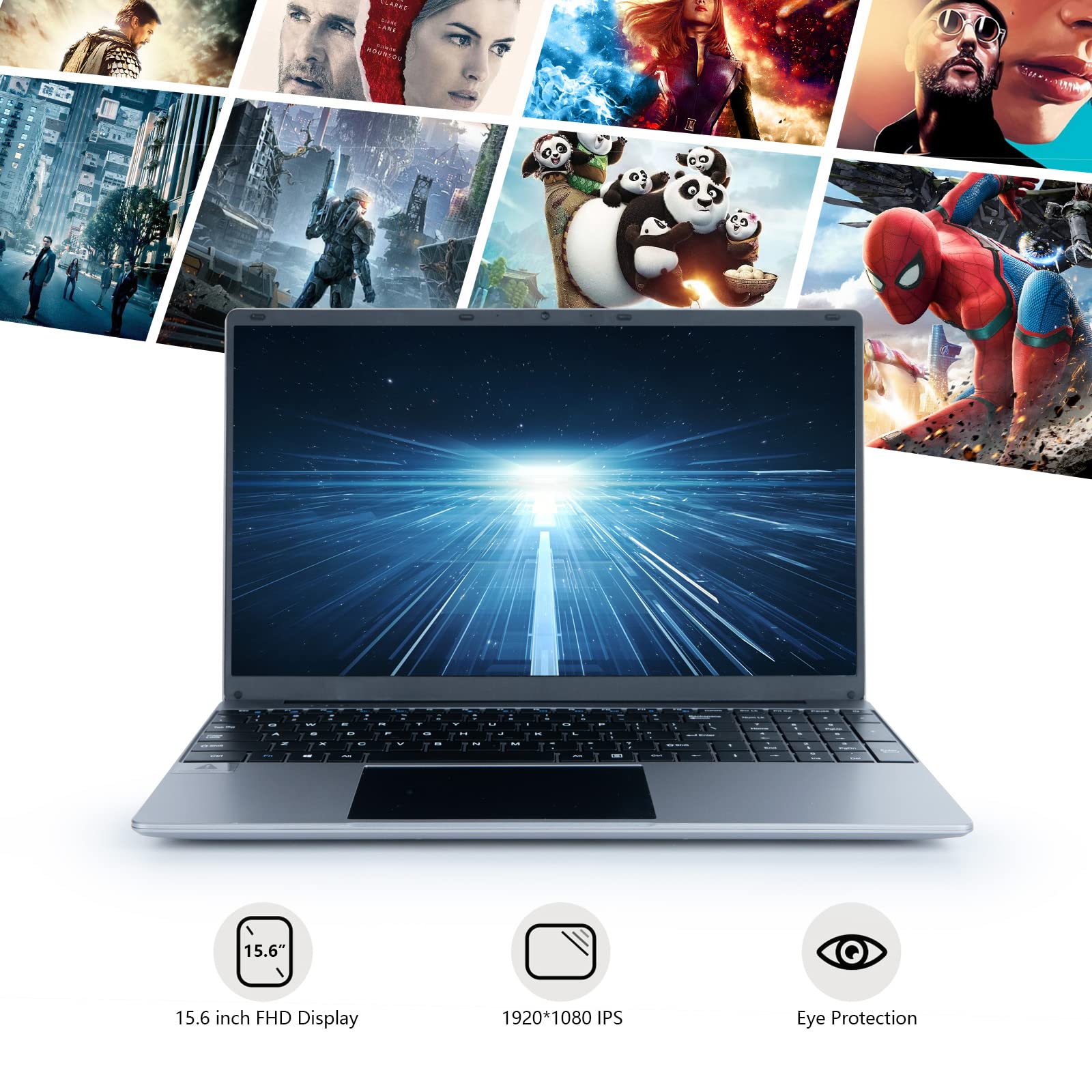 ANMESC Laptop, 15.6" 1080P Full HD Display High Performance Quad-Core Intel Celeron N5095 Processors 12GB DDR4 512GB SSD Windows 11 Laptop Computers, 2.4G/5G WiFi, Bluetooth 4.2, Long Battery Life