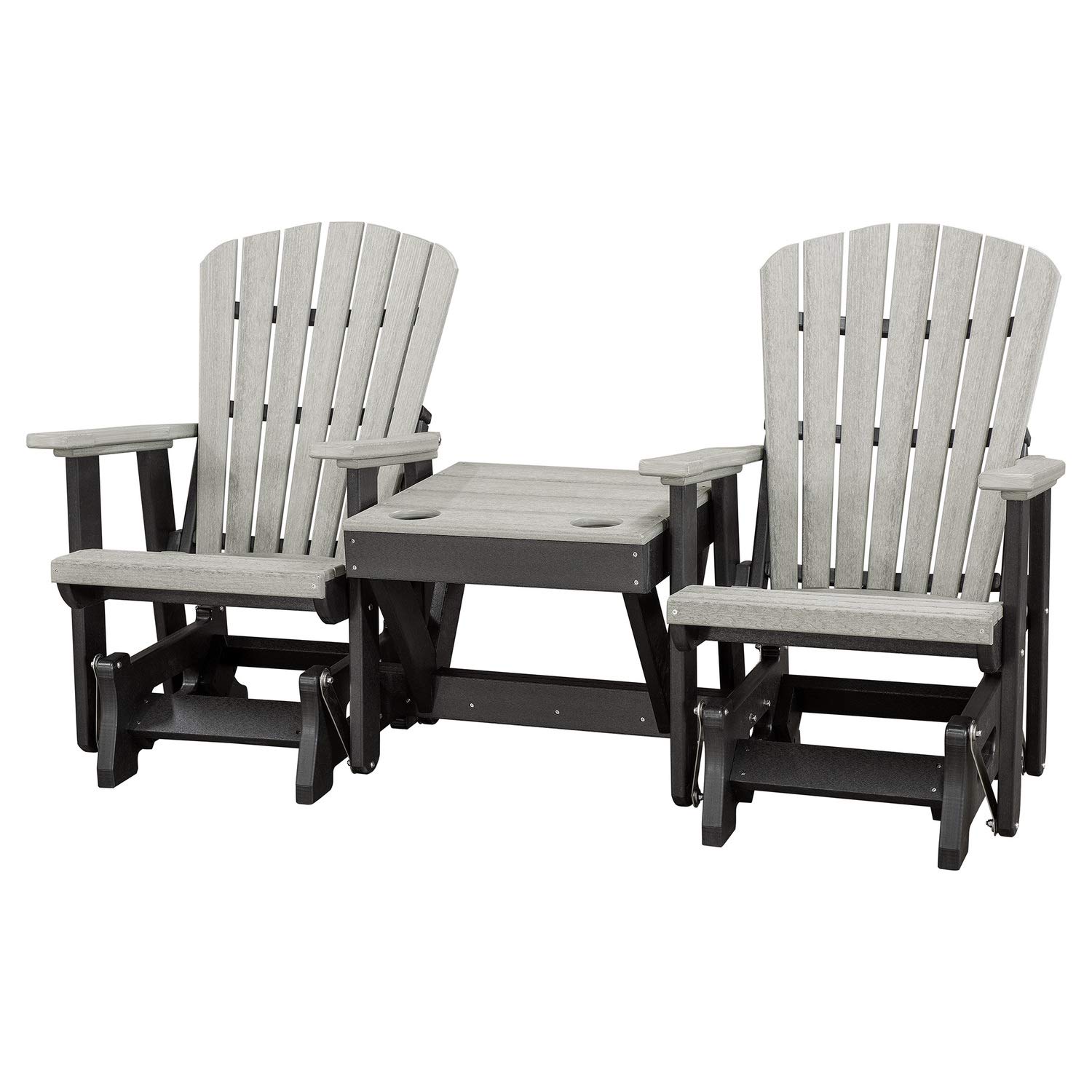 American Furniture Classics Double Center Table Glider, Light Gray