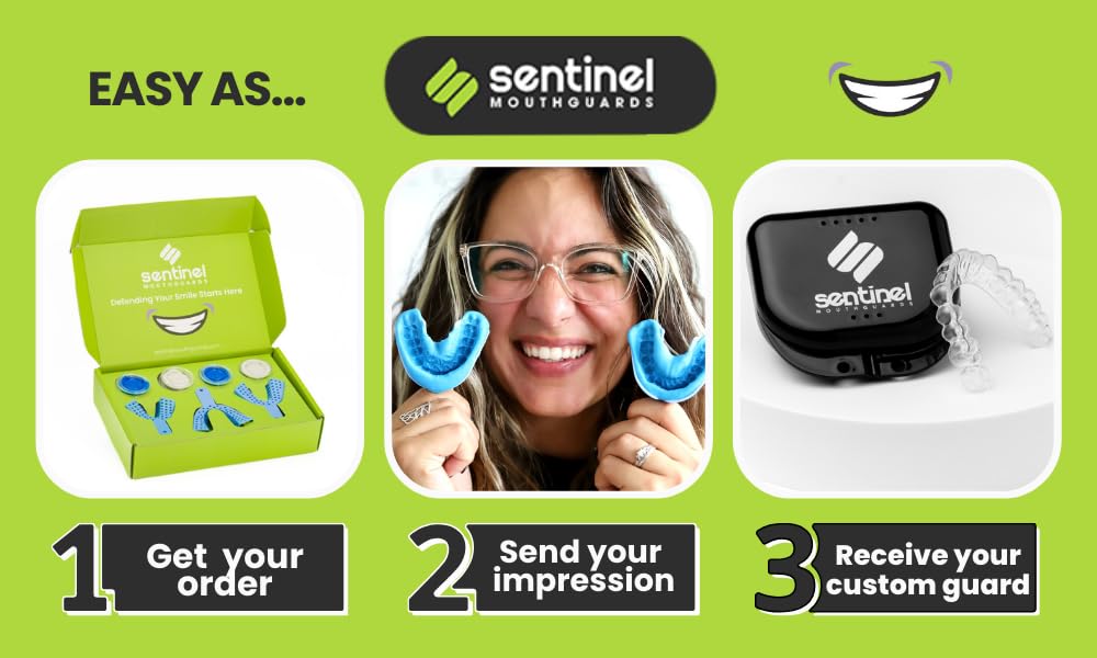 SENTINEL MOUTHGUARDS Durability Mouth Guard for Heavy Teeth Grinding and Jaw Clenching | Comfortable and Custom Fit | Dentist-Grade Material | Long-Lasting Protection | BPA-Free