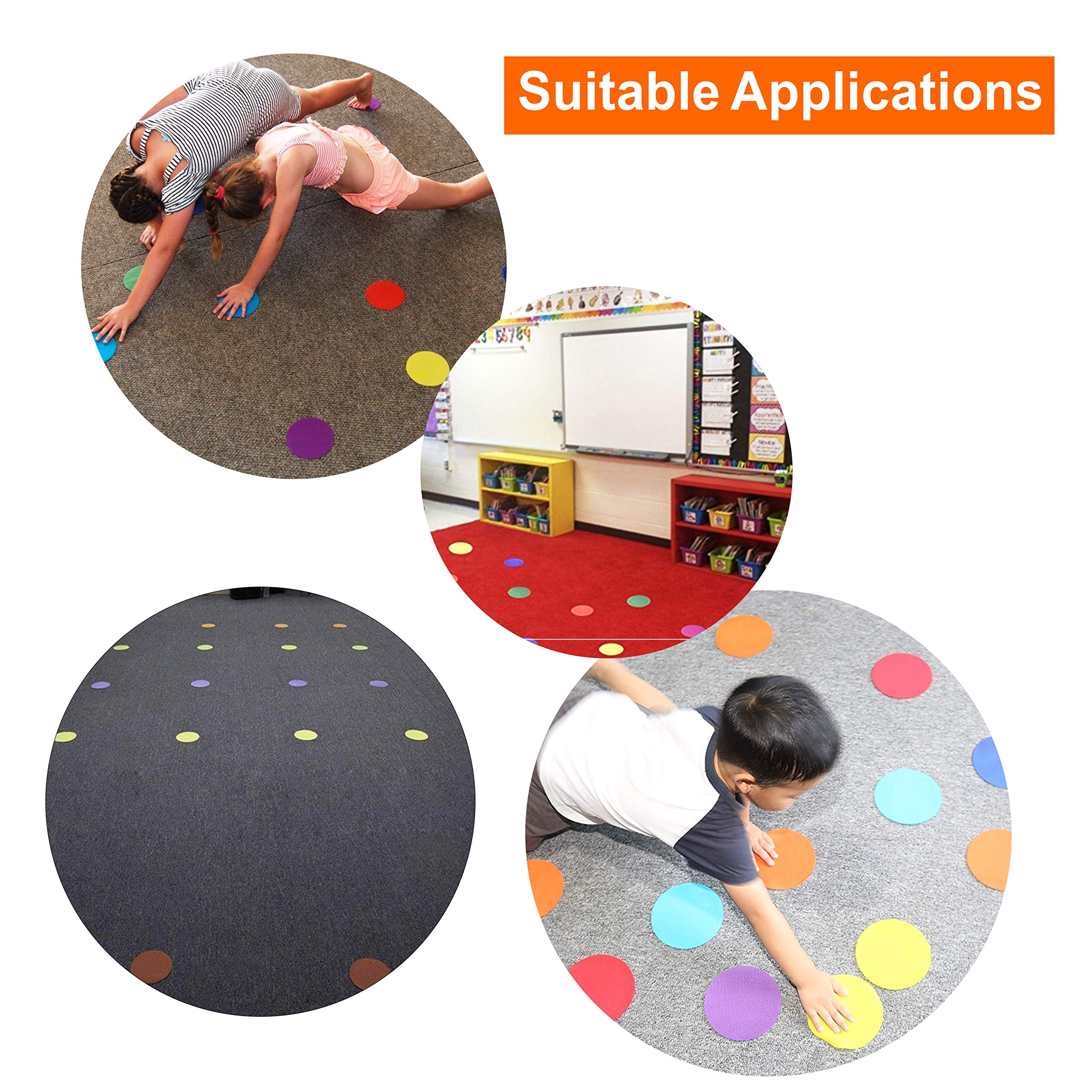 Nylon Floor Spots Circles Carpet Spots Maker Dots for Teachers and Children Preschool Classrooms