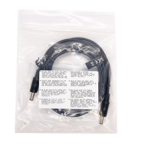 Keple DC Power Extension Cable with 2.1mm / 5.5mm Male to Male Jack 3m / 10ft CCTV Plug Connector Cord Adapter Compatible with CCTV Security Camera IP Camera DVR Standalone LED Strip Monitors (Black)