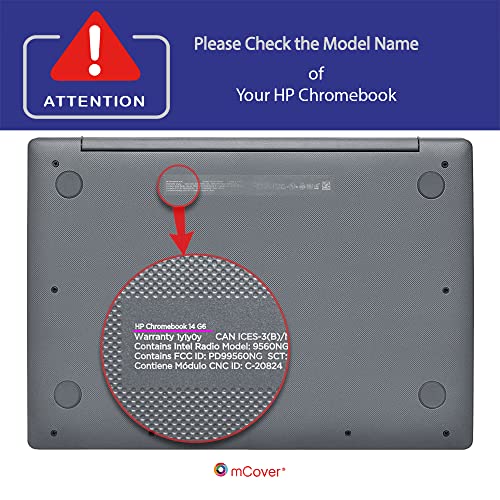 mCover Case Only Compatible for 2018~2020 14" HP Chromebook 14 G5 / 14-DBxxxx / 14-CA0xxx Series Laptop (NOT Fitting Other HP Models) - Clear