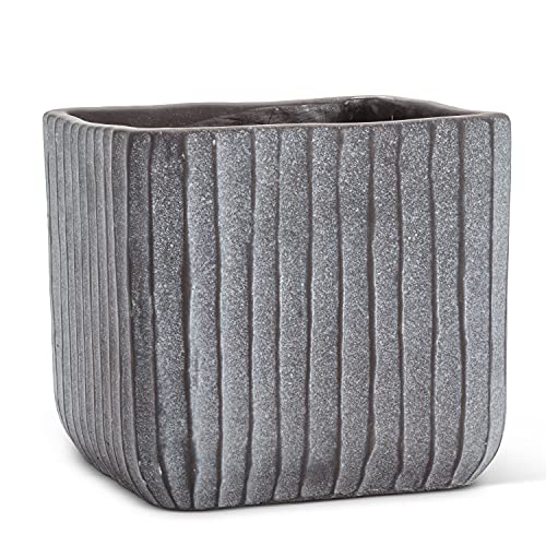 Abbott Collection 27-Ripple-LG-BLK Large Ridge Planter, Black