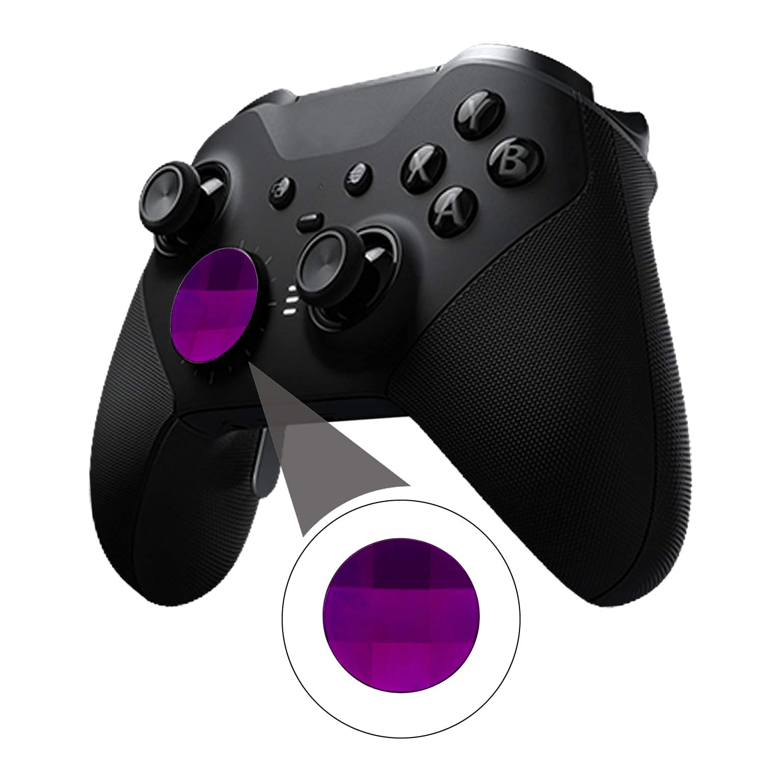 4 pcs Trigger Paddles and 2 Interchangeable D-Pads Metal Stainless Steel Replacement Parts for Elite Series 2 and Xbox one Elite Controllers(Purple)