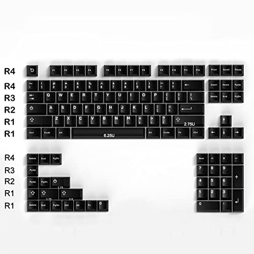 Black WOB Keycaps Doubleshot Cherry Profile 121 Keys Custom Minimalist Keycaps Set for 60% 65% 70% 75% 100% Cherry MX Gateron Kailh Switches Mechanical Keyboards